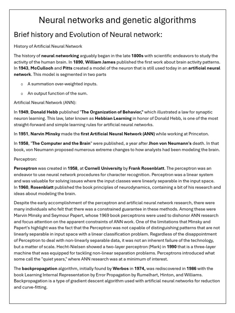 History of Neural Networks Evolution | PDF | Artificial Neural Network ...
