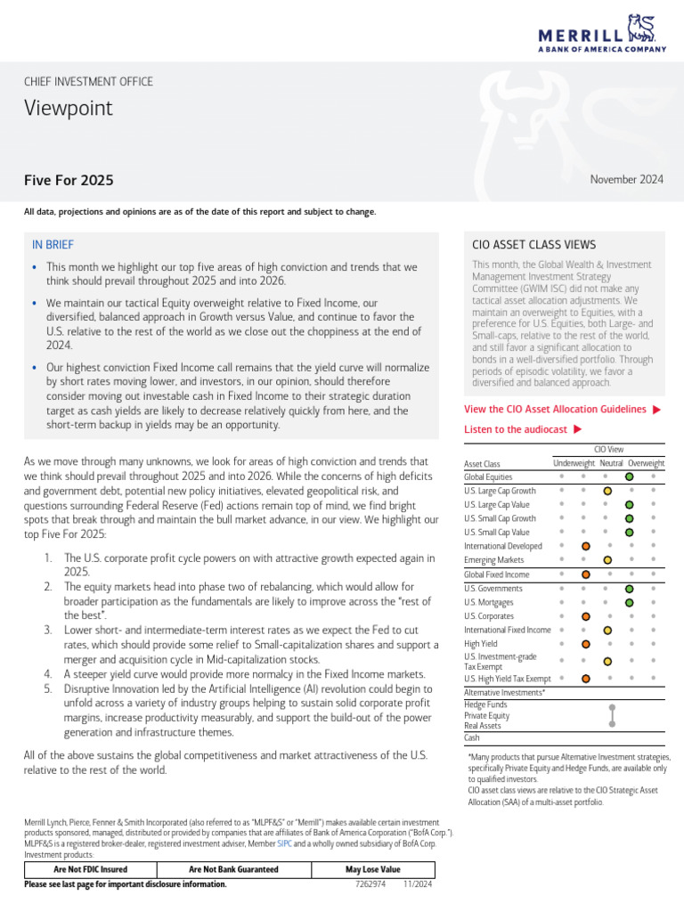Viewpoint November 2024 Merrill | PDF | Investing | Inflation
