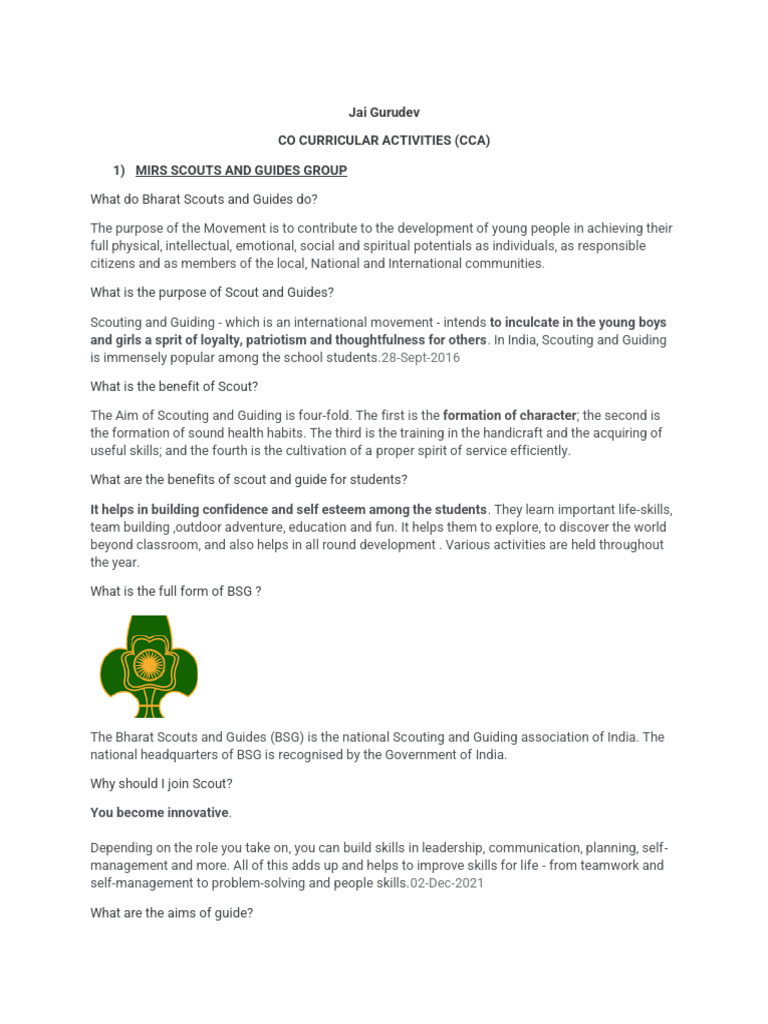 Cca Introduction | PDF | Scouting | Safety