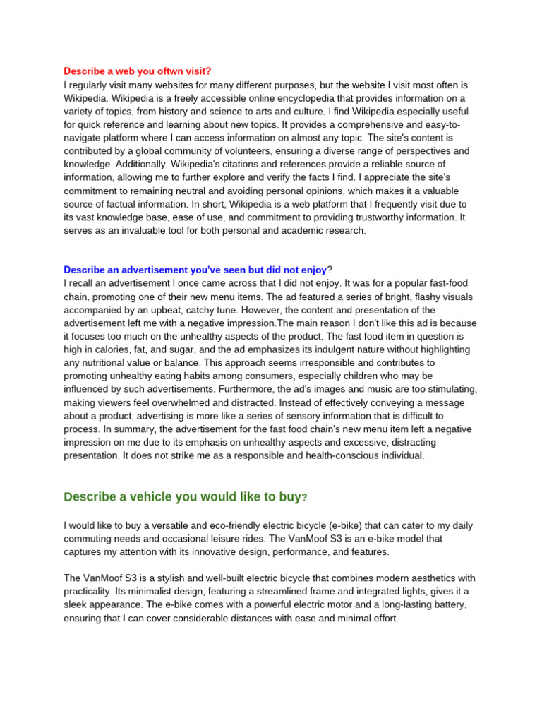 Describe A Web You Often Visit | PDF | Artificial Intelligence ...