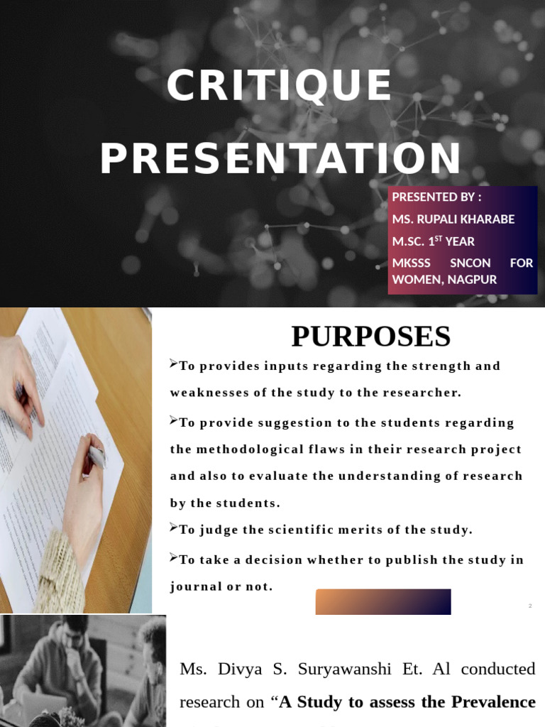 Critique Presentation | PDF | Questionnaire | Methodology