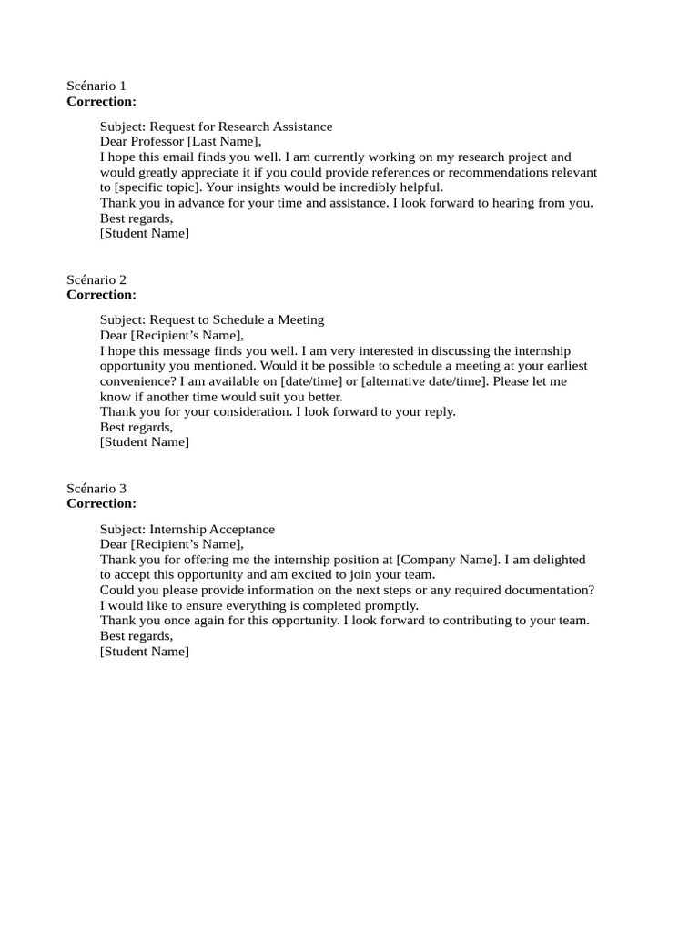 Corrections - Exo Email | PDF