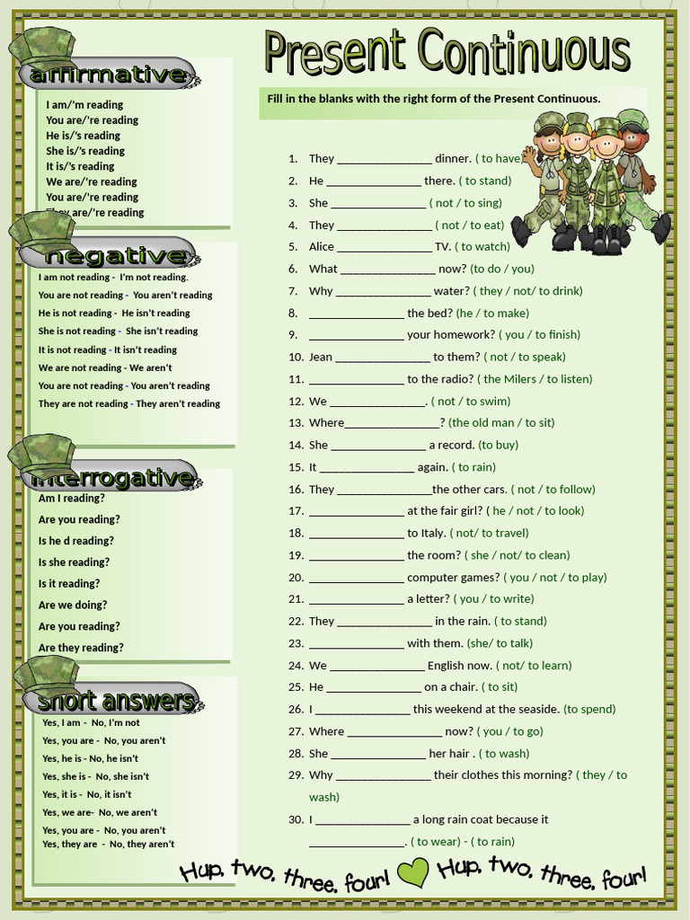 Revising Verb Tenses Present Continuous | PDF | Linguistics | Grammar