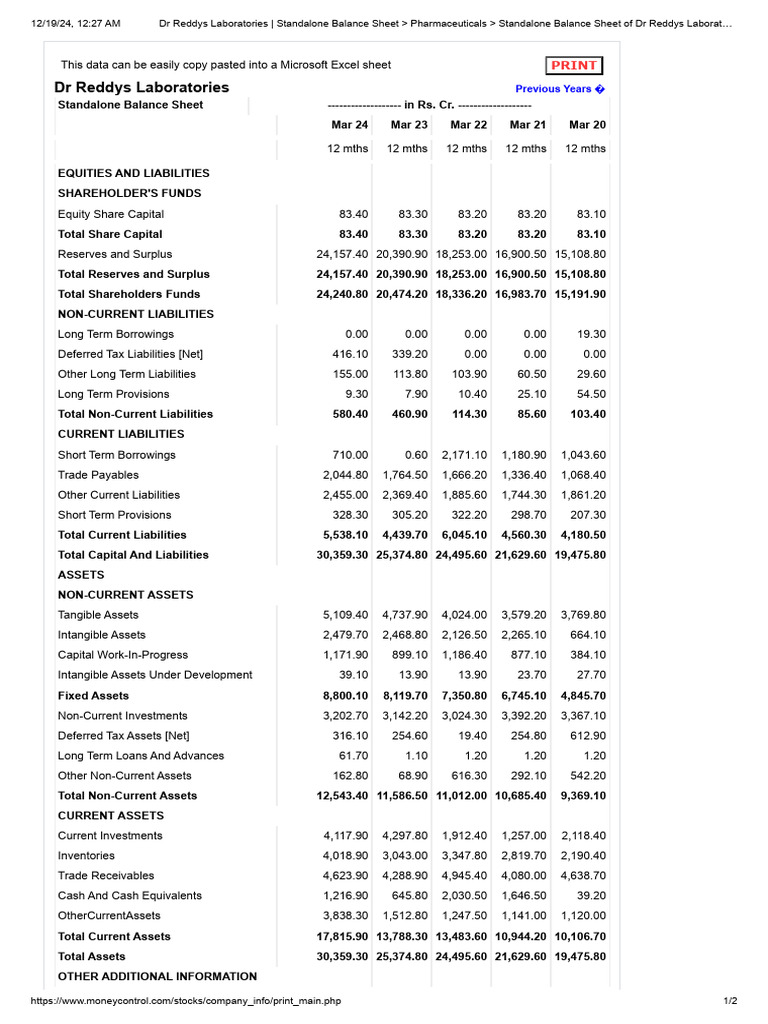 dr balance sheet | PDF | Balance Sheet | Equity (Finance)