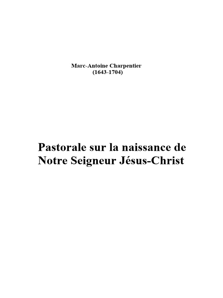 Pastorale Sur La Naissance de Notre Seigneur Jesus-Christ | PDF