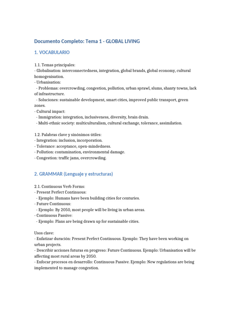 Documento Global Living Revisado | PDF | Urbanization | Globalization