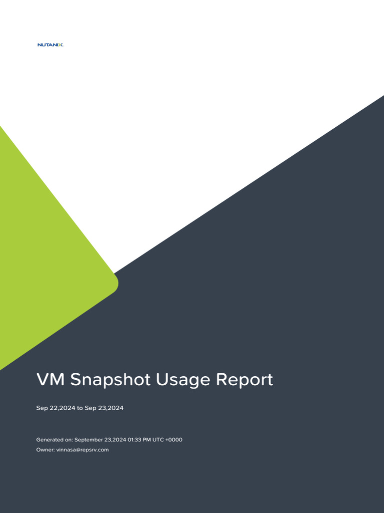 VM Snapshot Usage Report | PDF | Computing | Computer Architecture