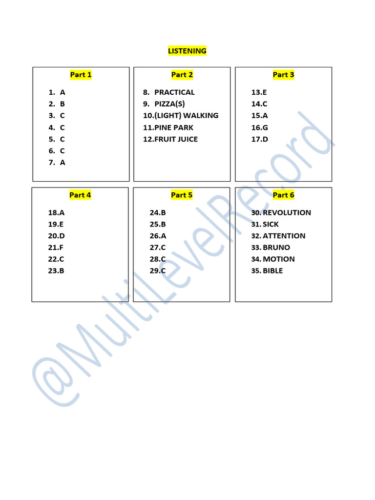 Mock Answers | PDF