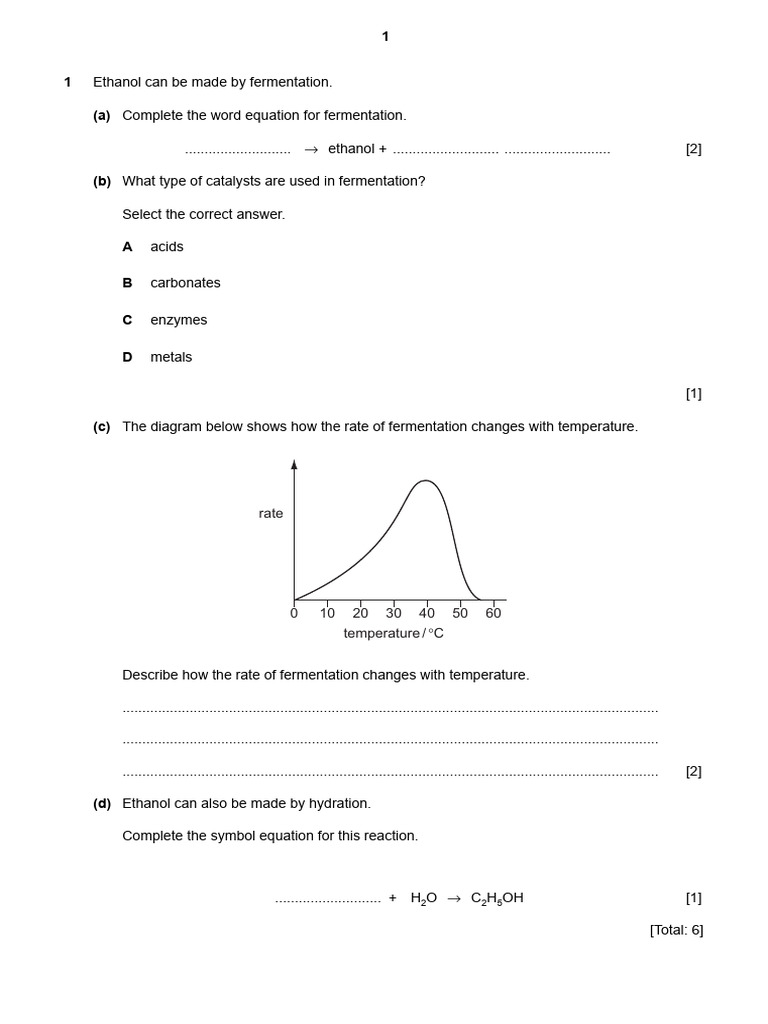 Organic chemistry QP | PDF | Ethanol | Ester