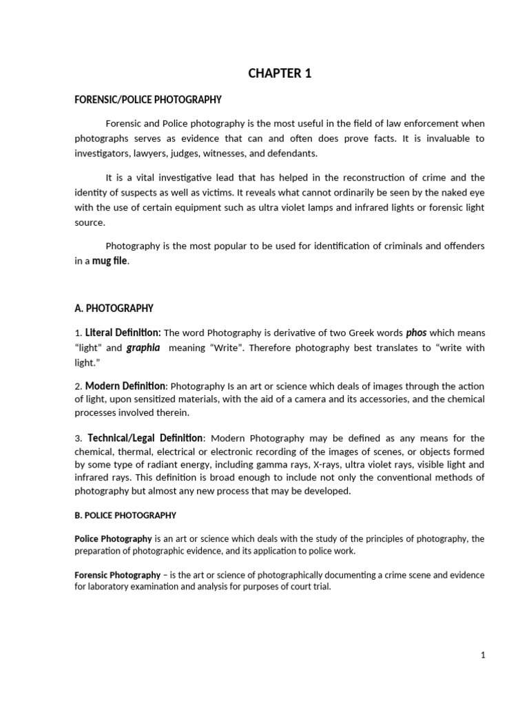 Forensic and Police Photography Overview | PDF | Flash (Photography ...