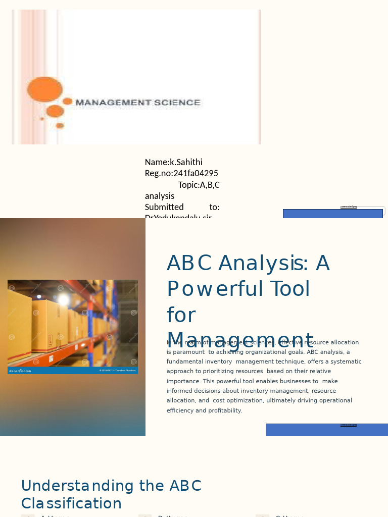ABC Analysis A Powerful Tool For Management | PDF | Inventory ...