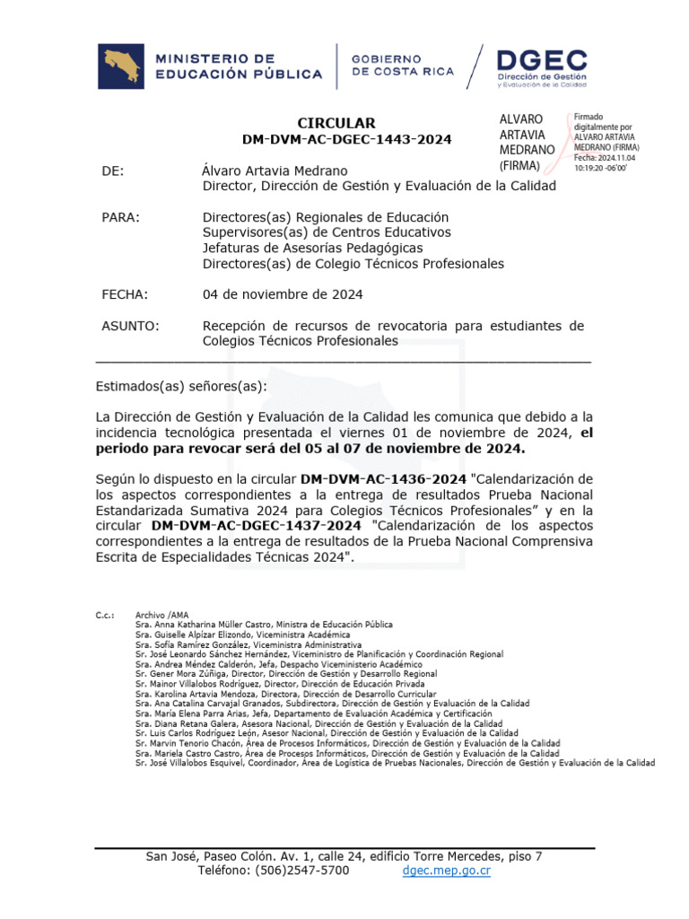 Circular Dm-Dvm-Ac-1443-2024 | PDF