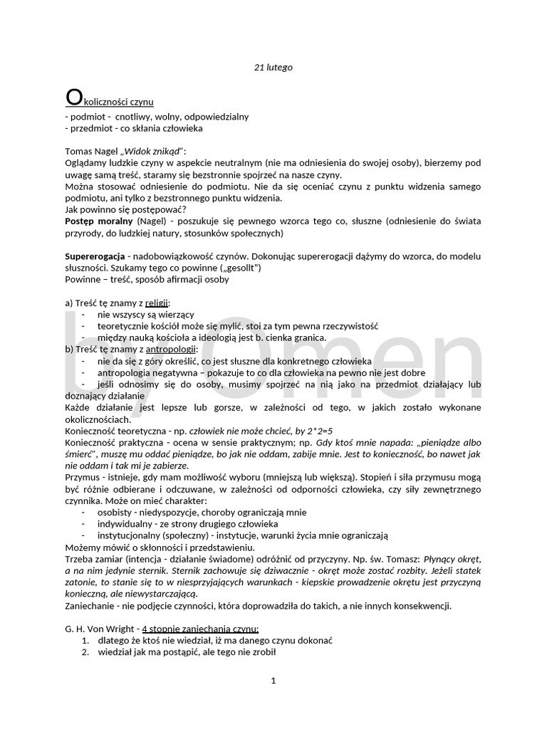 Skrypt Z Etyki | PDF