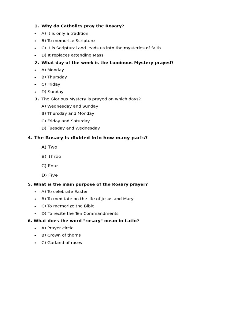 Understanding the Rosary Prayer | PDF