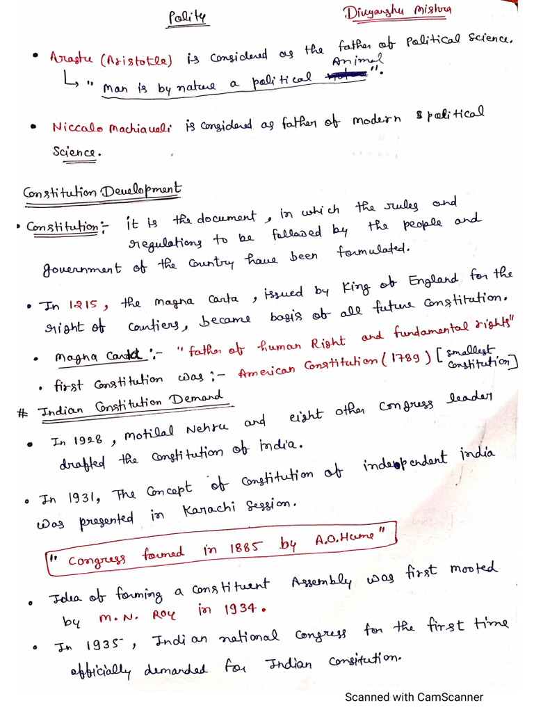 Polity Short Notes | PDF