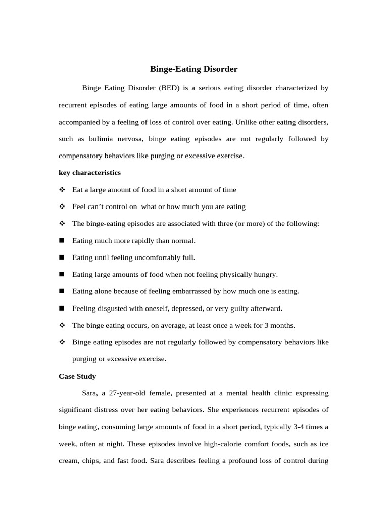 Binge Eating | PDF | Anorexia Nervosa | Bulimia Nervosa