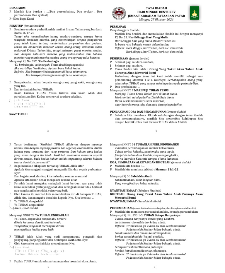 Tata Ibadah 27 Okt 2024 | PDF