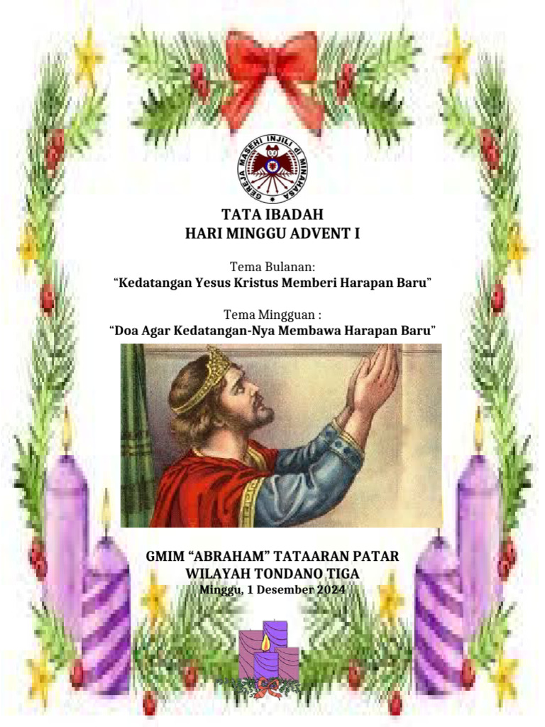 Tata Ibadah Hari Minggu Advent I, 1 Desember 2024 | PDF