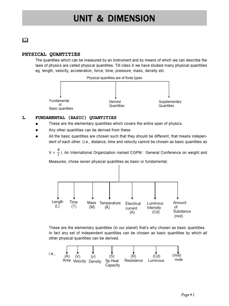 Dimensional Analysis in Physics | PDF | International System Of Units ...