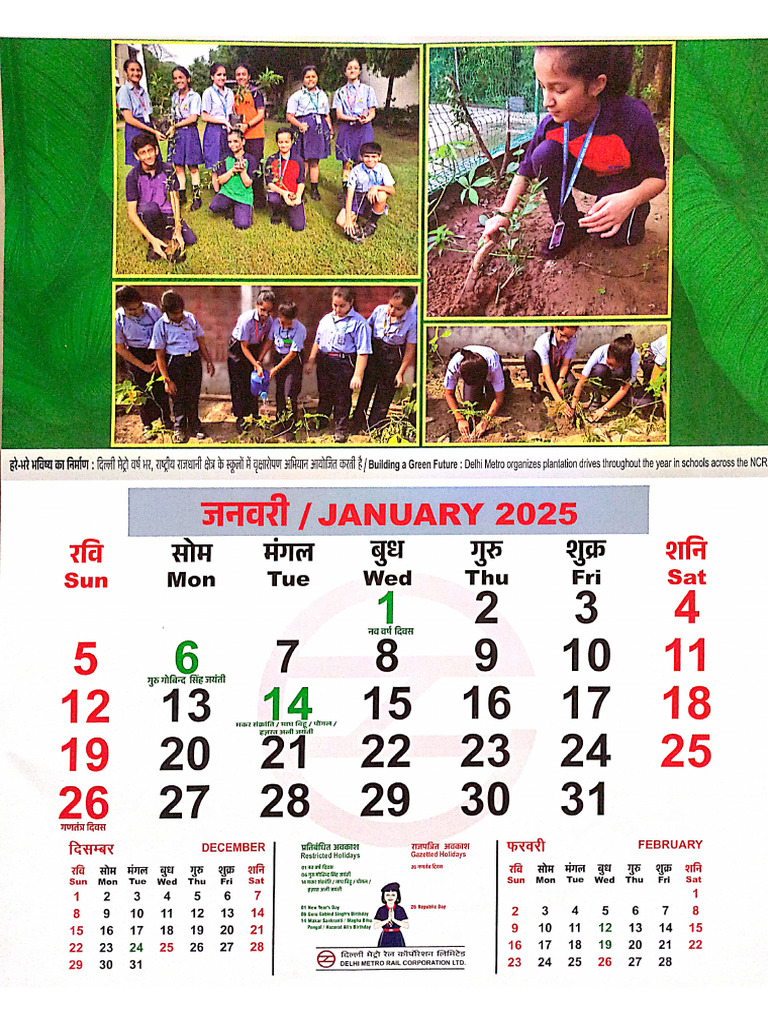 DMRC Calendar 2025 | PDF