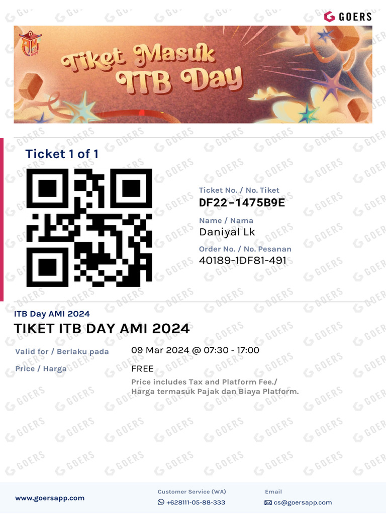 Tiket ITB Day AMI 2024 Gratis | PDF