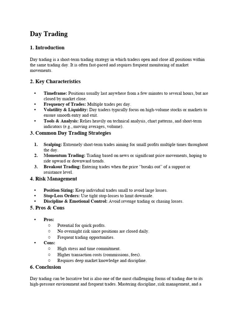 Day Trading: Strategies and Insights | PDF