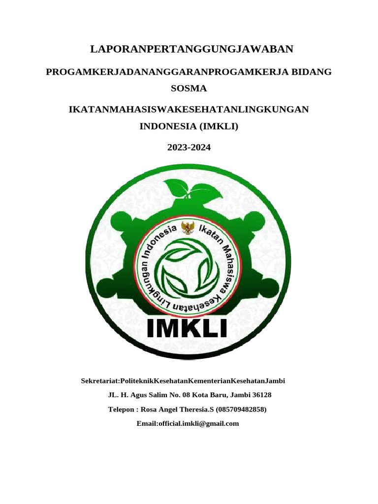 Laporan Pertanggungjawaban IMKLI 2023-2024 | PDF
