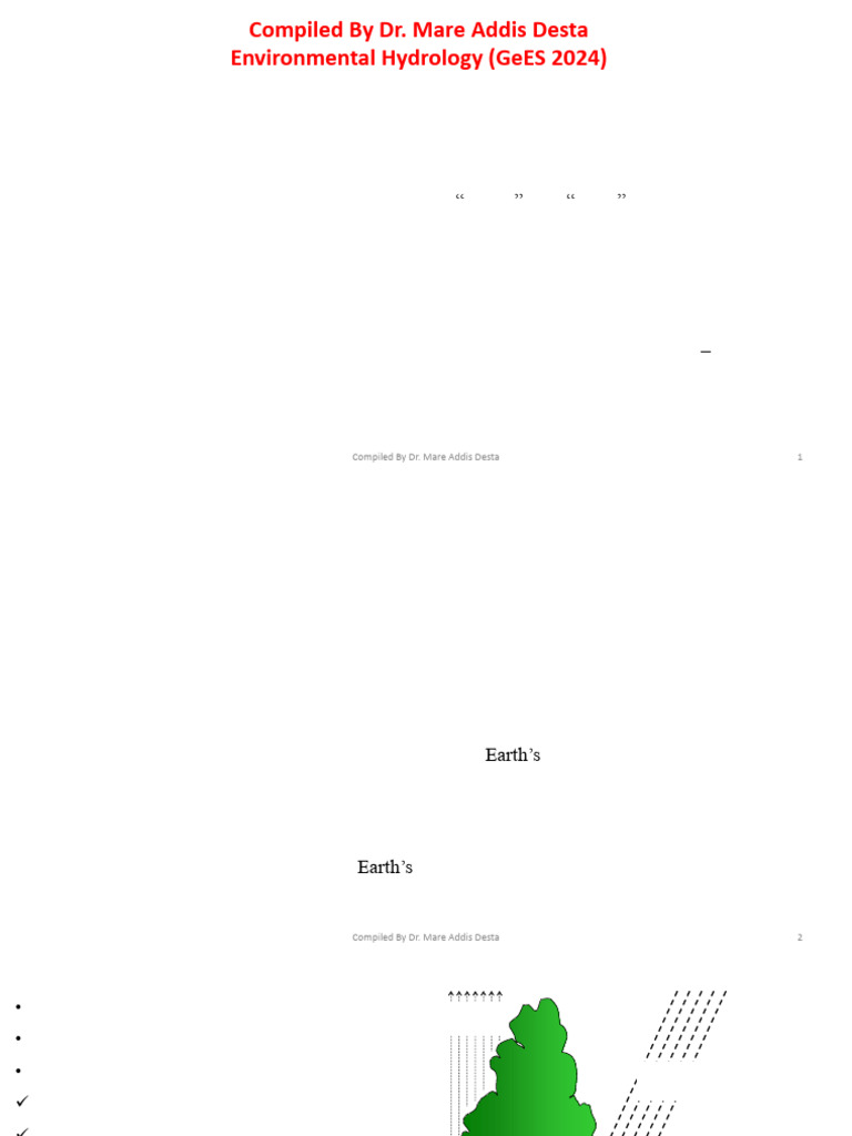 Introduction to Environmental Hydrology | PDF | Precipitation ...