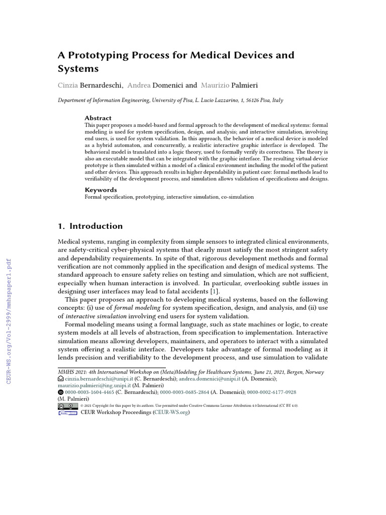 Lec-01 (A Prototyping Process For Medical Devices And) | PDF ...
