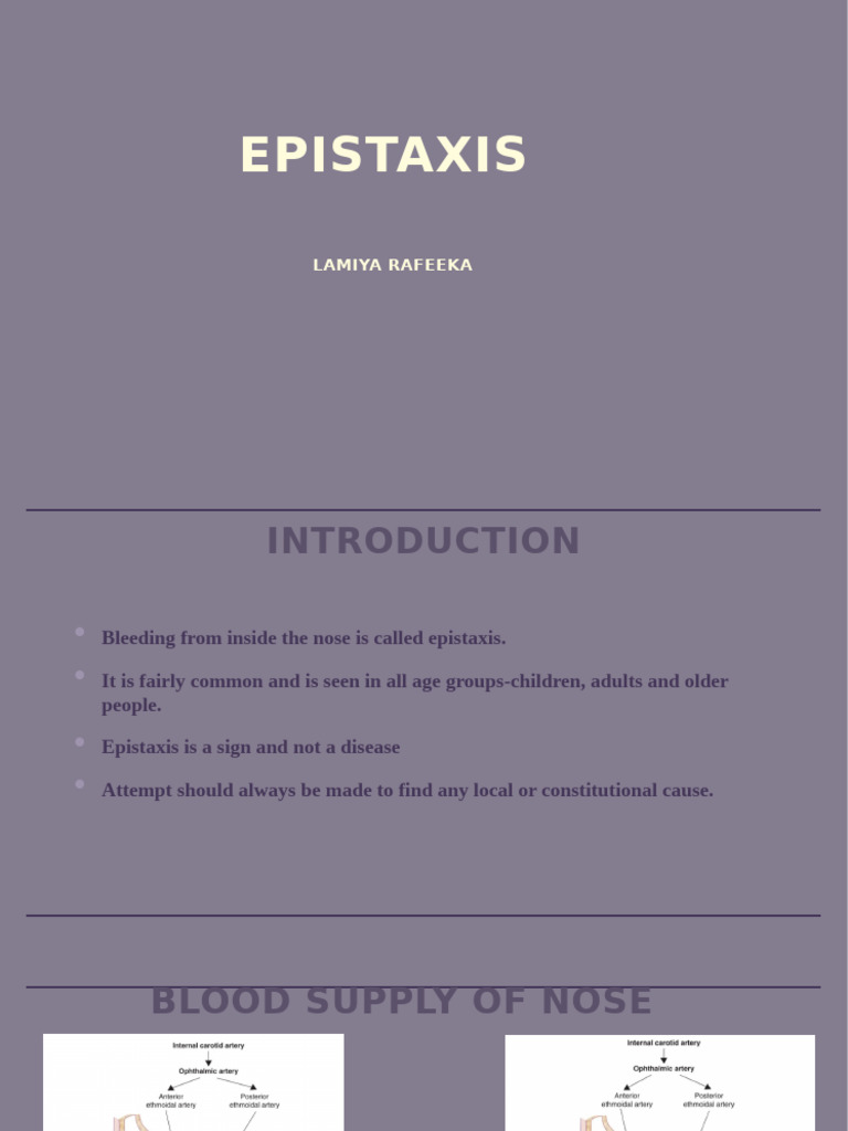 Epistaxis 3 | PDF | Human Nose | Medical Specialties