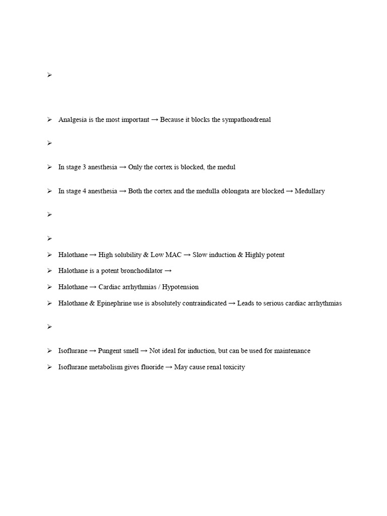 Anesthesia in a nutshell | PDF | Anesthesia | Nonsteroidal Anti Inflammatory Drug