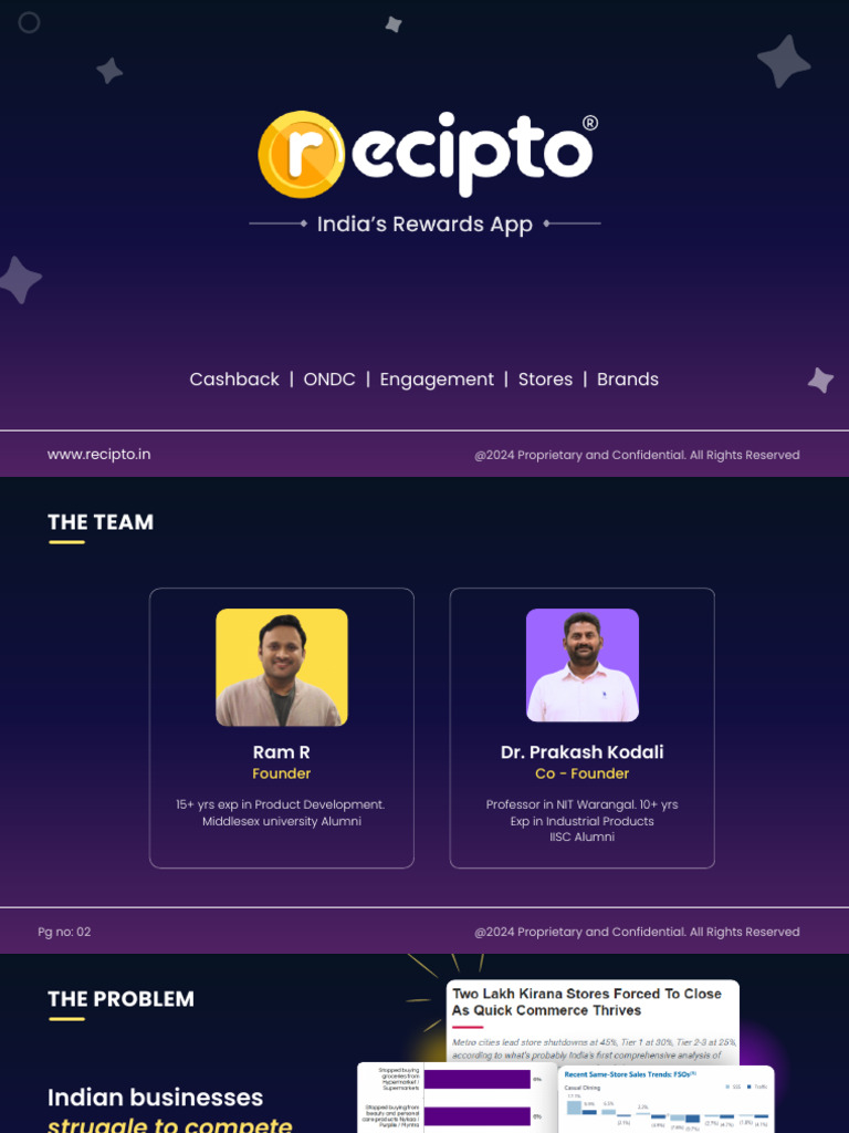 Recipto-PitchDeck | PDF | Credit Card | Marketing