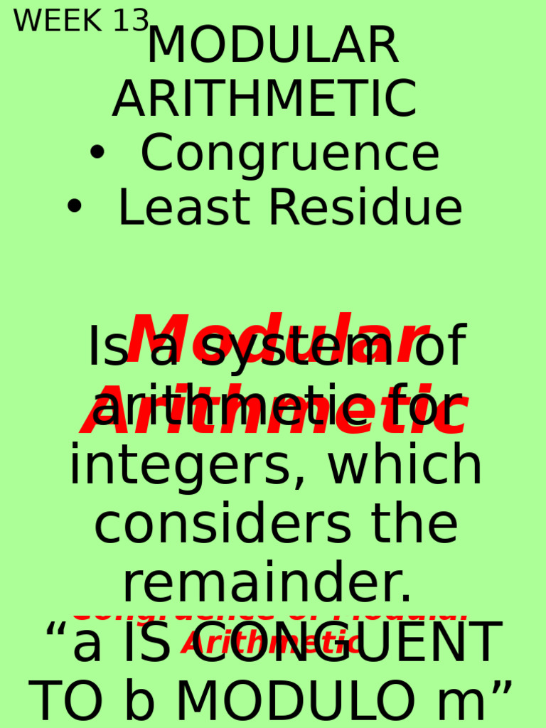 Week 13 Modular Arithmetic Check CodesDigits | PDF | Encodings | Abstract Algebra