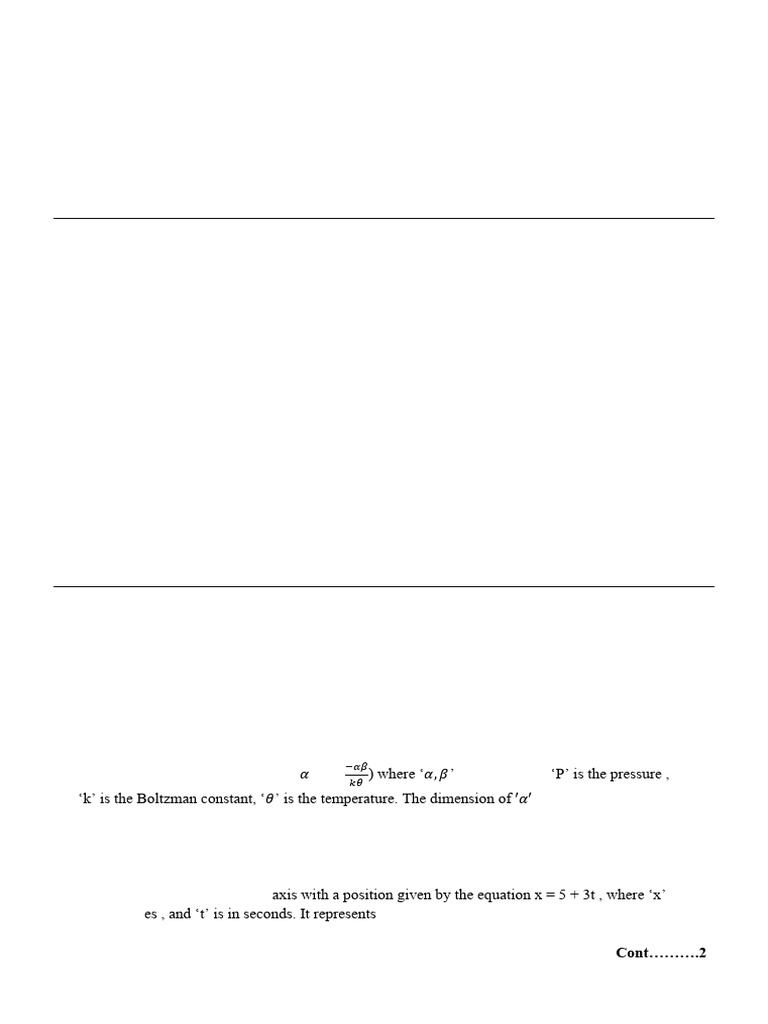 XI Physics Annual Examination 2023 | PDF | Rotation Around A Fixed Axis | Gases