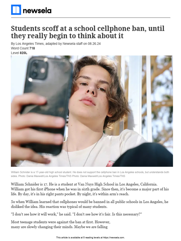 Student Cellphone Ban EDEN | PDF | Mobile Phones