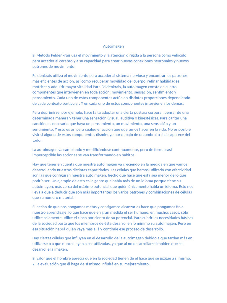 Autoimagen | PDF | Sentidos | Pensamiento