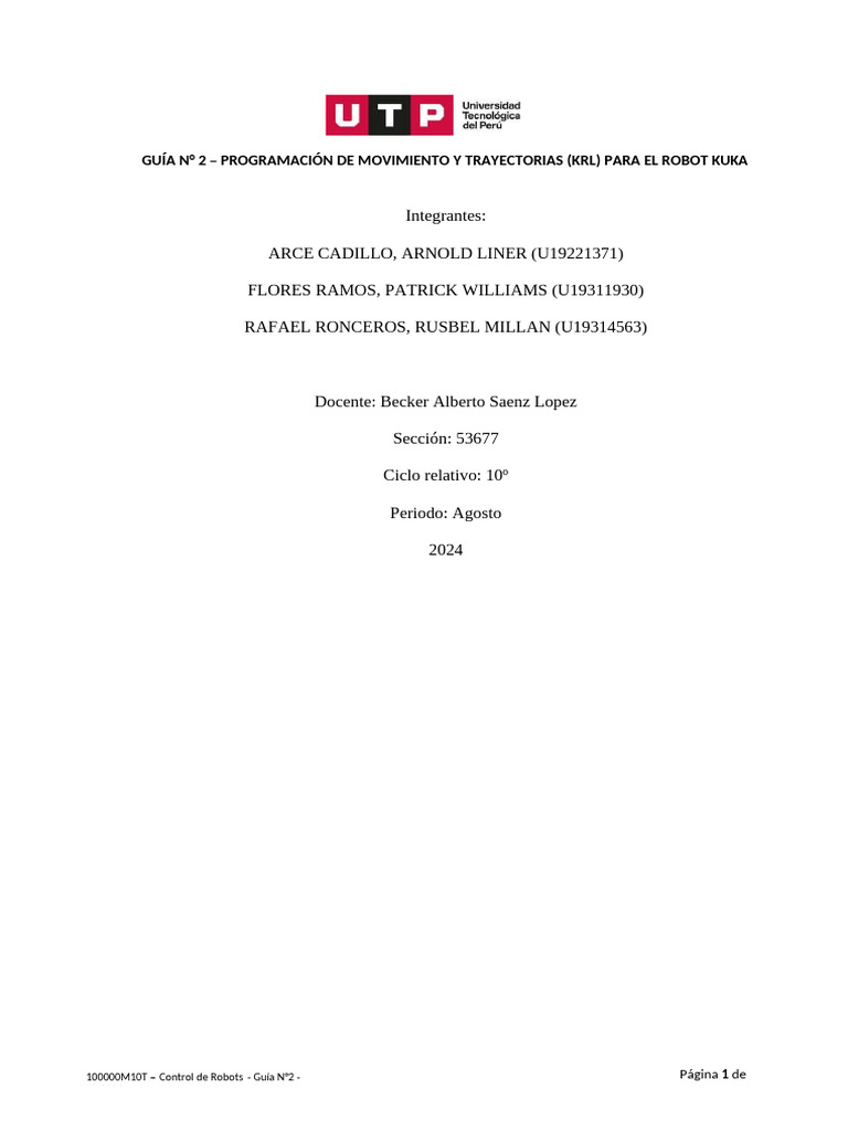 GUÍA N°2-CONTROL DE ROBOTS LABMECRO01-PROGRAMACIÓN DE MOVIMIENTO Y TRAYECTORIAS (KRL) PARA EL ...