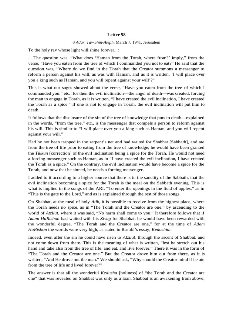 764 Eng T Bs-Igeret-58-1941 | PDF | Shabbat | Jewish Belief And Doctrine