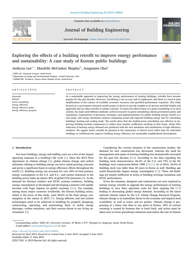 Exploring The Effects of A Building Retrofit To Improve Energy ...