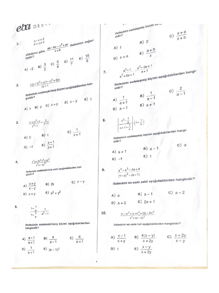 Matematik Test | PDF