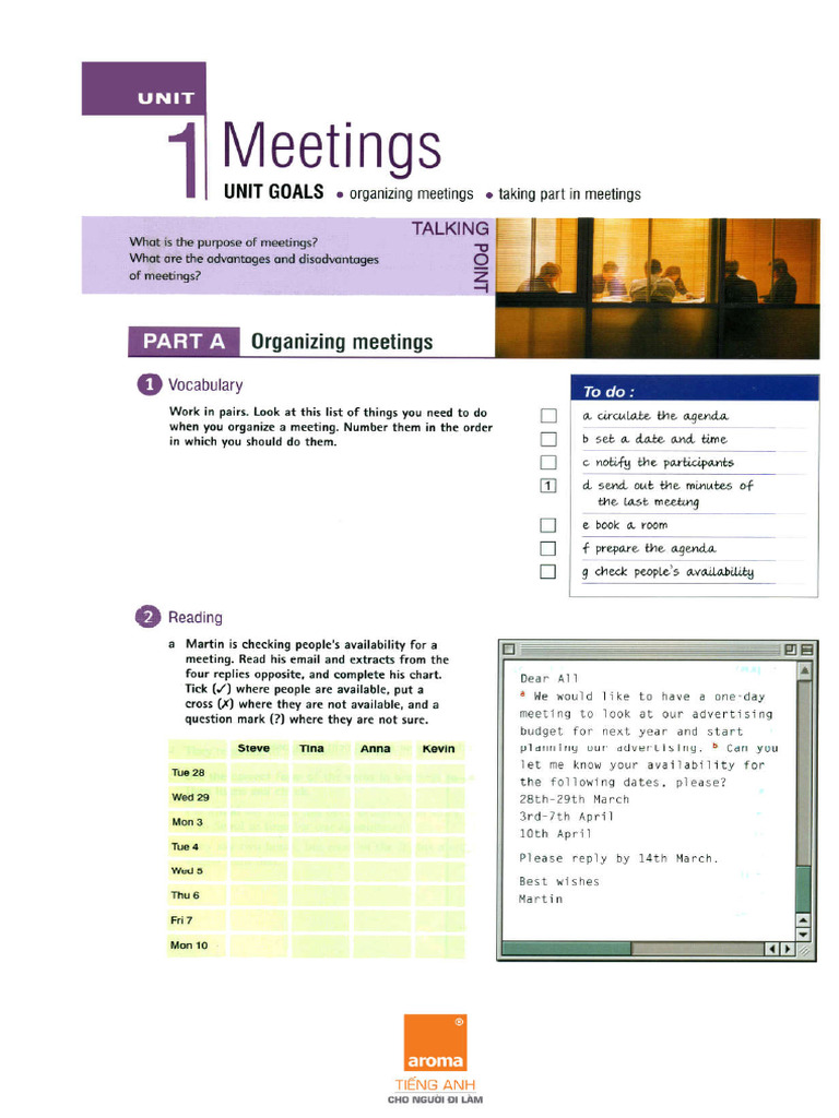 UNIT 1 Meetings (Student's Book) | PDF