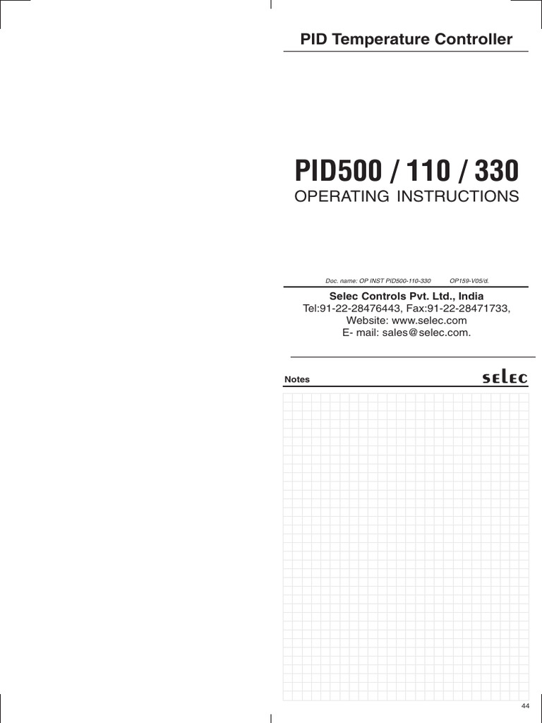 PID500-110-330_Instruction Manual | PDF | Power Supply | Relay