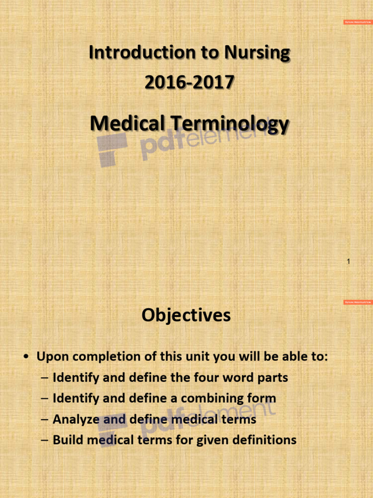 Medical Terminology | PDF | Word | Clinical Medicine