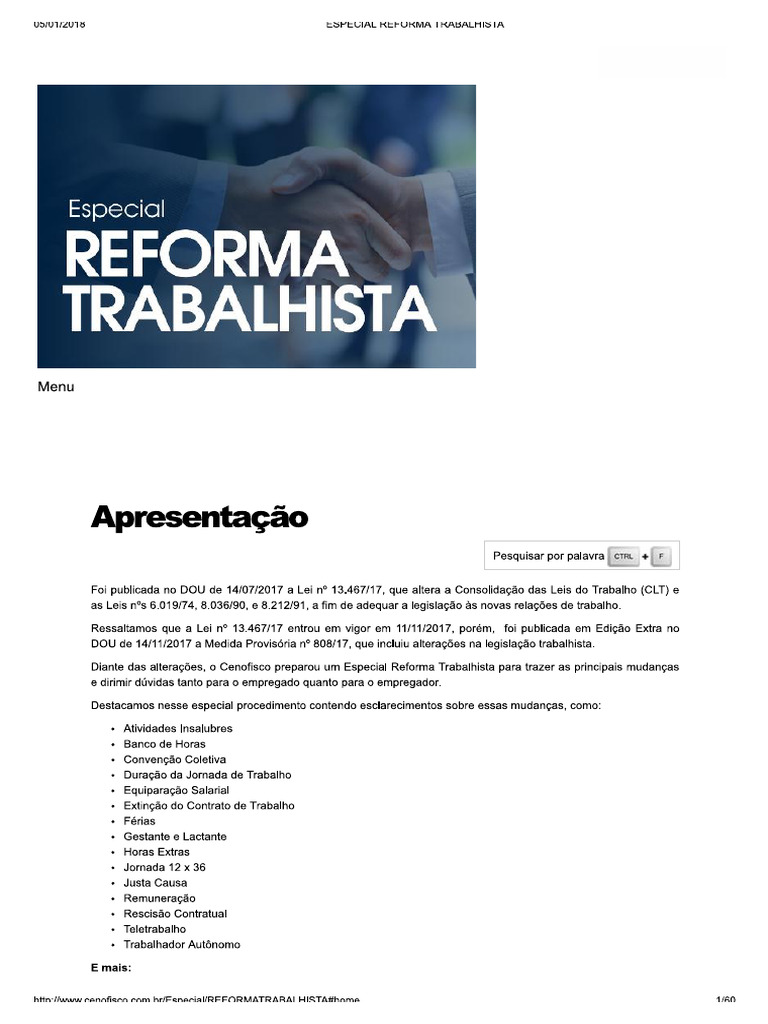 Especial Reforma Trabalhista | PDF