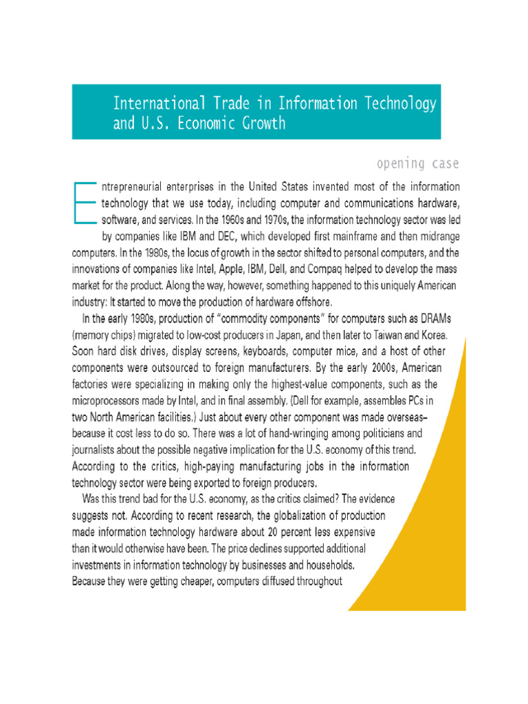 International Trade in IT & US Economic Growth 1-2 | PDF