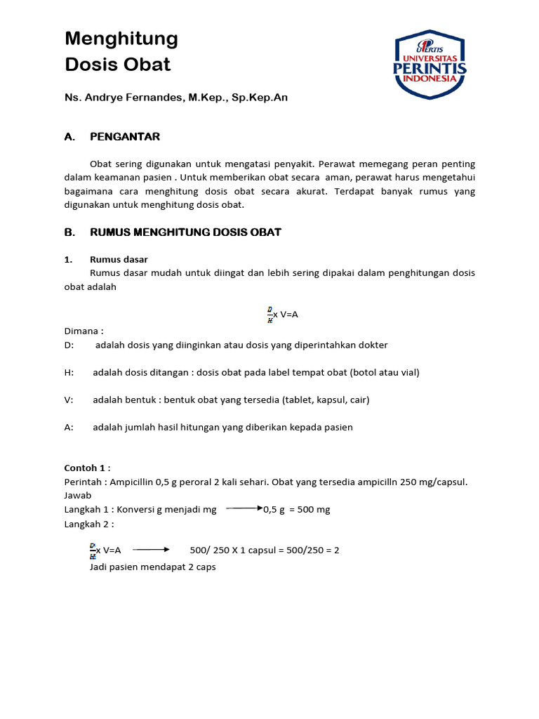 Menghitung Dosis Obat Anak dan Injeksi | PDF