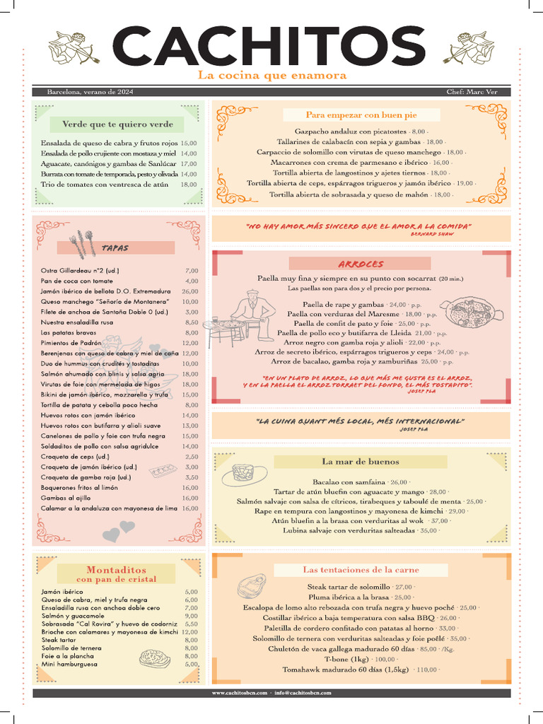 Carta CACHITOS Diagonal Espanol Junio Verano | PDF