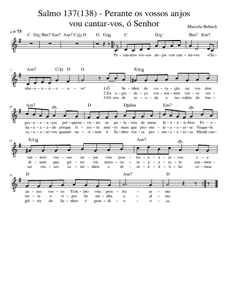 Salmo 137: Louvor a Deus com Anjos | PDF