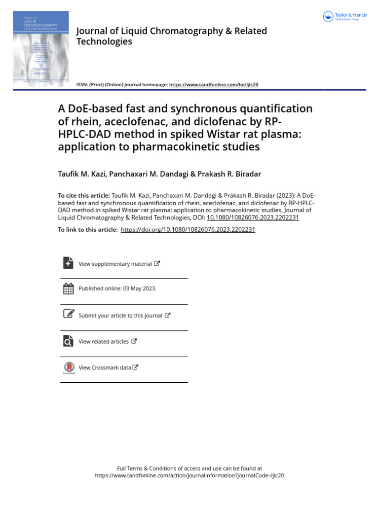 RP-HPLC-DAD Method for Rhein, Aceclofenac, Diclofenac Quantification ...