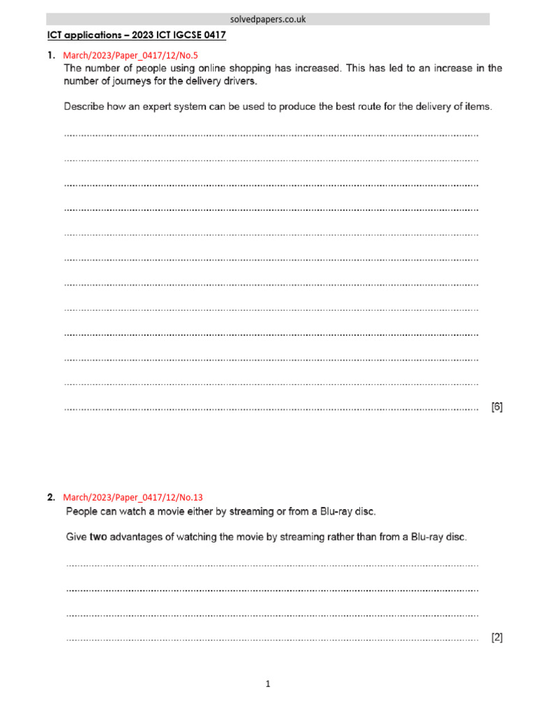 2023 ICT Applications IGCSE 0417 | PDF 2023 ICT Applications IGCSE 0417 | PDF